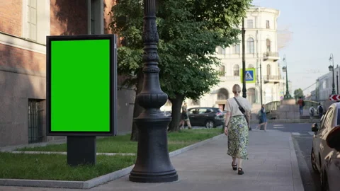 4k Mockup billboard stands on street in ... | Stock Video | Pond5