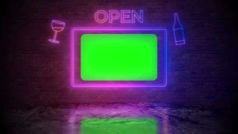 4K Monitor with green screen on dark bri... | Stock Video | Pond5