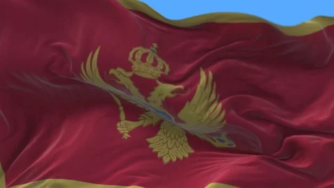 4k Montenegro National flag wrinkles wav... | Stock Video | Pond5