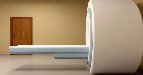 4k. The MRI side view on beige wall back... | Stock Video | Pond5