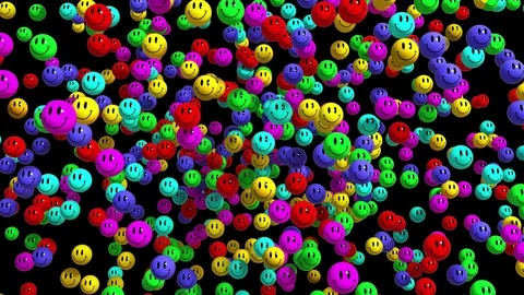 4K. Multicolor Smiley Face Icon Explosio... | Stock Video | Pond5