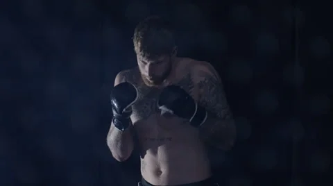 4K Muscular MMA fighter training alone i... | Stock Video | Pond5