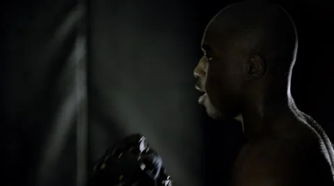 4K Muscular MMA fighter training with pa... | Stock Video | Pond5