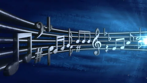 4K Music Notes Loop Background Blue | Stock Video | Pond5