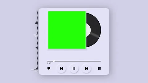 4K Music player interface with green scr... | Stock Video | Pond5