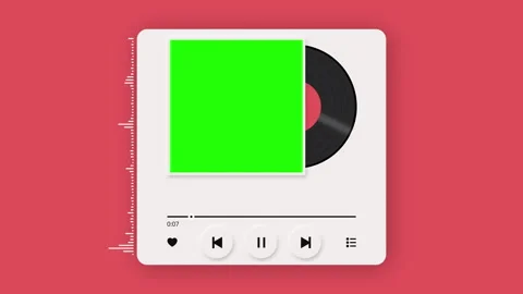 4K Music player interface with green scr... | Stock Video | Pond5