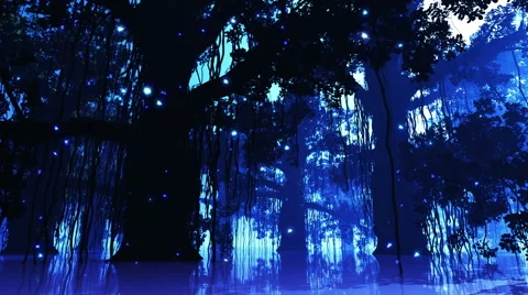 4K Mysterious Deep Jungle Fireflies in W... | Stock Video | Pond5