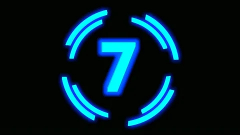 4K Neon light countdown animation number... | Stock Video | Pond5