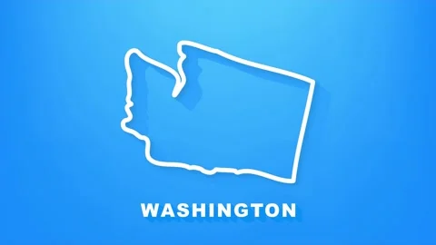 4K Neon lights of Washington state map. ... | Stock Video | Pond5
