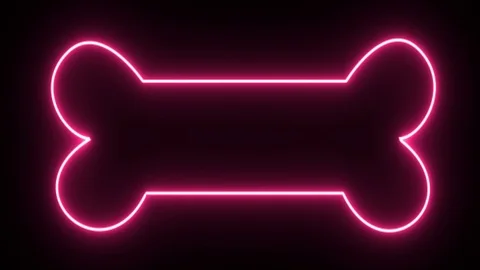 4K Neon pink bone shape flickering on da... | Stock Video | Pond5