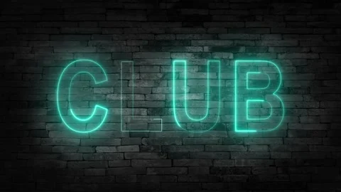 4K neon sign saying the word Club on a b... | Stock Video | Pond5