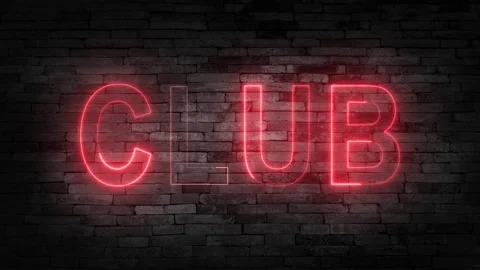 4K neon sign saying the word Club on a b... | Stock Video | Pond5
