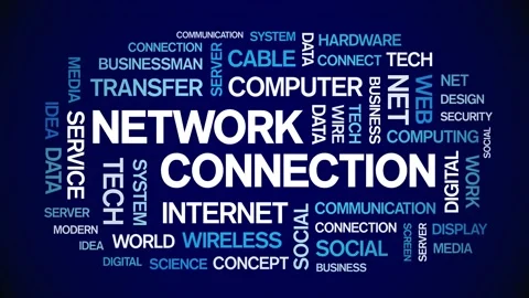 4k Network Connection Animated Word Clou... | Stock Video | Pond5