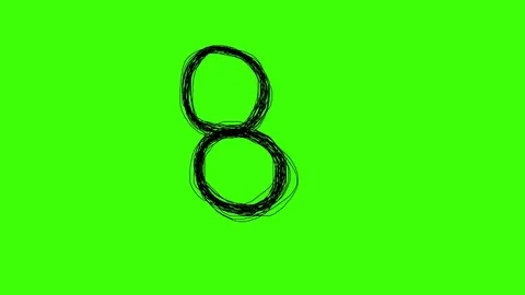 4K Number 8 Scribble Green Screen Animat... | Stock Video | Pond5