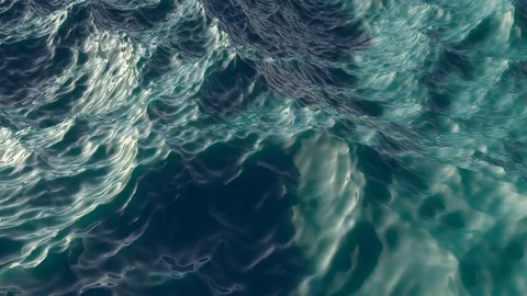 4k ocean waves surface fly over, seamles... | Stock Video | Pond5