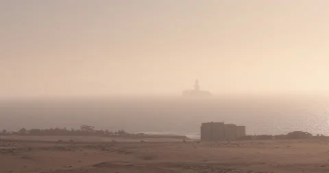 4K Offshore oil rig in Desert with fog r... | Stock Video | Pond5