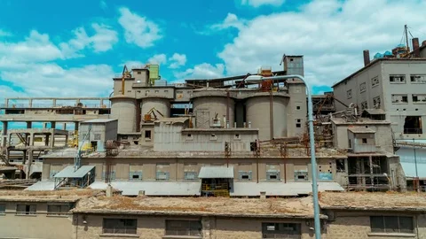 4K Old abandoned destroyed cement factor... | Stock Video | Pond5