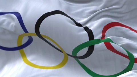 4k Olympic Game Rings Flag Waving Seamle... | Stock Video | Pond5