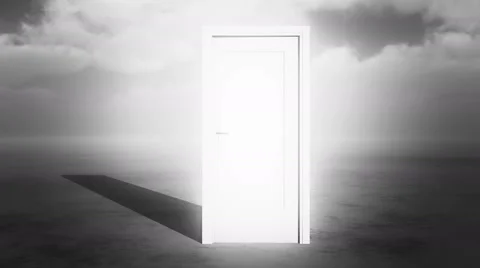 4k open door & timelapse flying clouds o... | Stock Video | Pond5