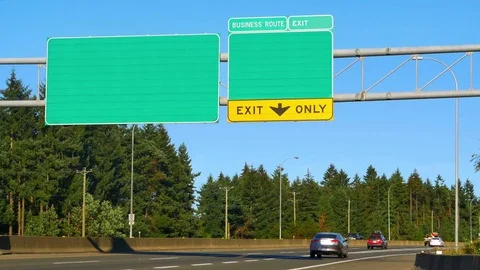 4K Overhead Highway Road Traffic Sign wi... | Stock Video | Pond5
