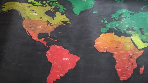 4k Panorama World Map | Stock Video | Pond5