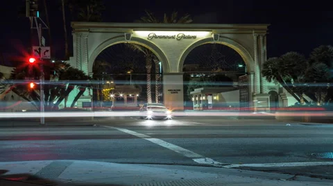 4K Paramount Studios Gate Night Timelaps... | Stock Video | Pond5