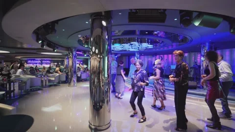 4k, passengers dancing in a night bar on... | Stock Video | Pond5