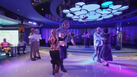 4k, passengers dancing in a night bar on... | Stock Video | Pond5