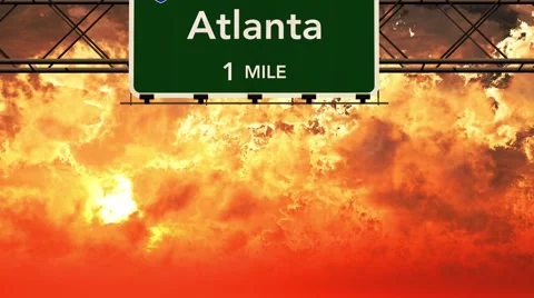 4K Passing Atlanta USA Interstate Sign i... | Stock Video | Pond5