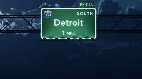 Detroit Sign Stock Footage ~ Royalty Free Stock Videos | Pond5