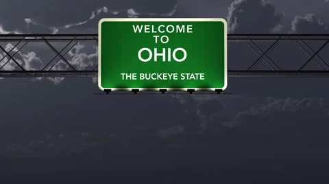 4K Passing Ohio USA State Border Welcome... | Stock Video | Pond5