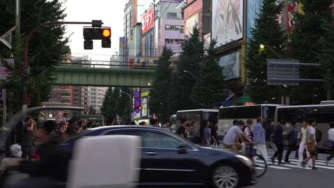 4K People crossing street at Tokyo's Aki... | Stock Video | Pond5