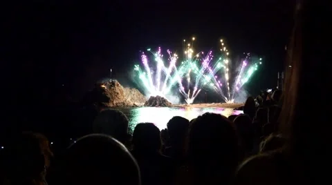 4k People Filming taking pictures Firewo... | Stock Video | Pond5