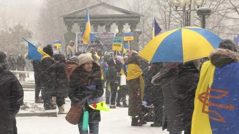 4K people rally in anti war protests in ... | Stock Video | Pond5