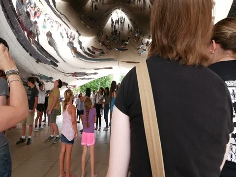 4k people underneath the Chicago cloud g... | Stock Video | Pond5