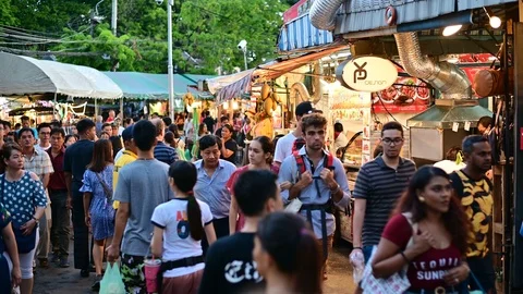 4K People walk, shop, eat, and take phot... | Stock Video | Pond5