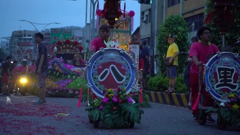 4K People walking and push carts in trad... | Stock Video | Pond5