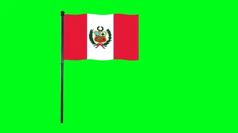 4K Peruvian, Peru flag is waving in gree... | Stock Video | Pond5