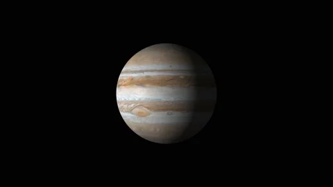 4k planet jupiter on black background. | Stock Video | Pond5