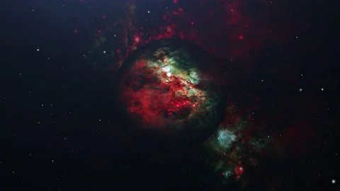 4k planets with nebula clouds background... | Stock Video | Pond5