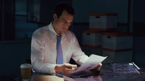 4K Police detective in interview room lo... | Stock Video | Pond5