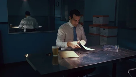 4K Police detective in interview room lo... | Stock Video | Pond5