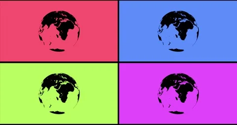 4K Pop Art - World Animation |Loopable | Stock Video | Pond5