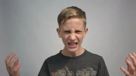 4k Portrait of angry boy with steam comi... | Stock Video | Pond5