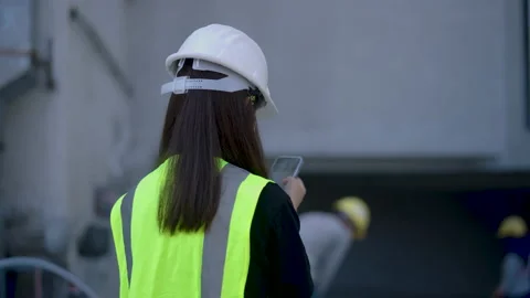 4k, Portrait An Asian female engineer we... | Stock Video | Pond5