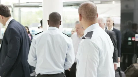 4K Portrait of smiling airport security ... | Stock Video | Pond5