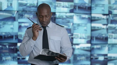 4K Portrait smiling security officer in ... | Stock Video | Pond5