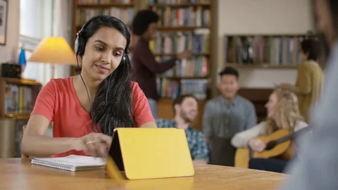 4K Portrait smiling student working on t... | Stock Video | Pond5