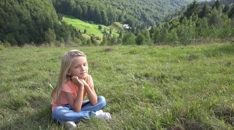 4K Portrait Thinking, Pensive Child, Lit... | Stock Video | Pond5