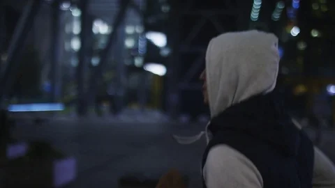 4K Profile shot of a man jogging in the ... | Stock Video | Pond5